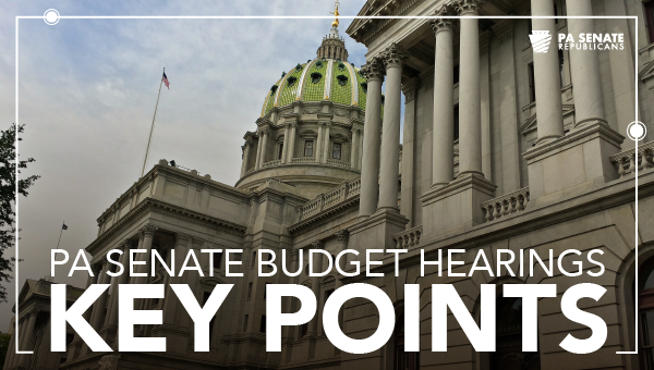 Key Points from Senate Budget Hearings Monday, March 20 - Senator Martin